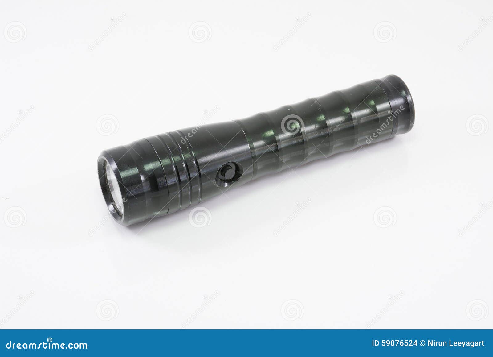 Steel Black Flashlight on Isolated White Background Stock Photo - Image ...