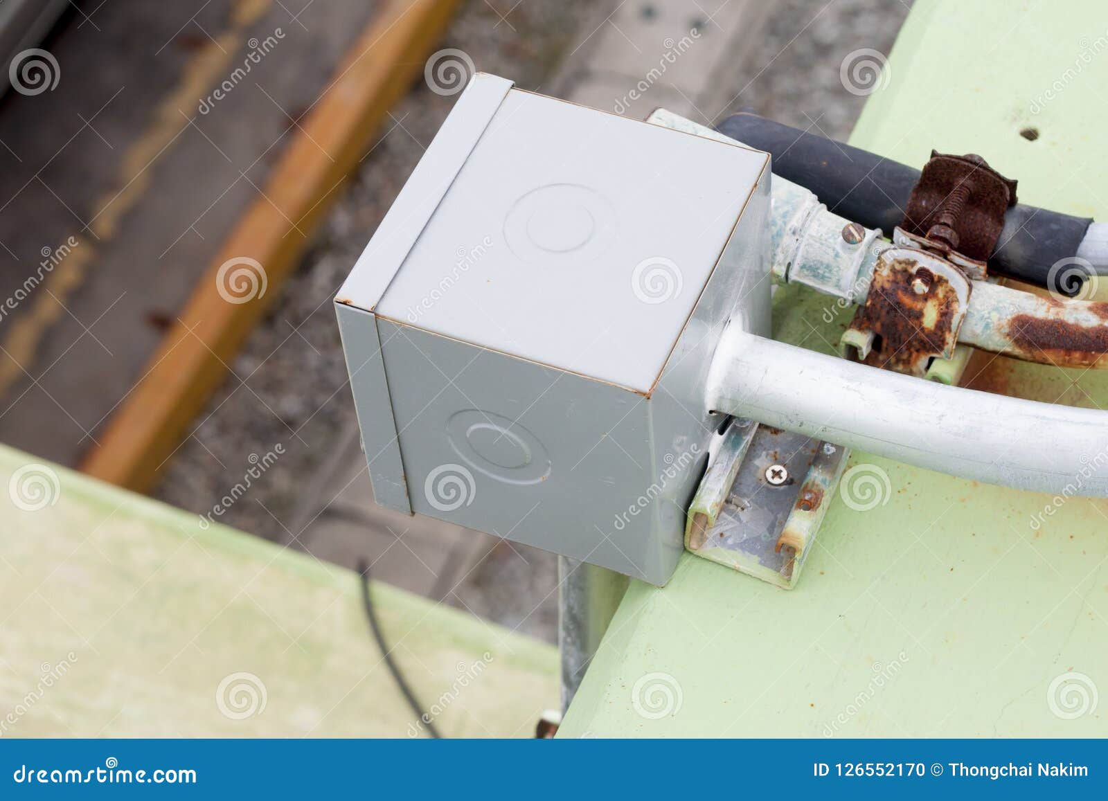 Steel Block for Connection Cable. Stock Photo - Image of architecture ...