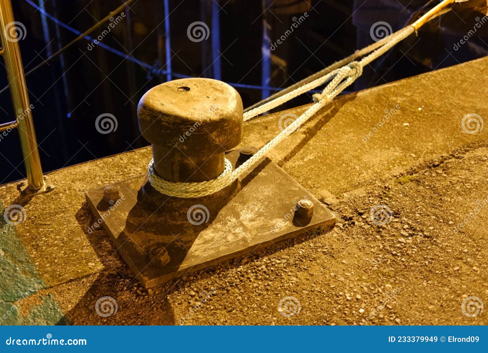 Steel bollard in a pier stock image. Image of pier, attaching - 233379949