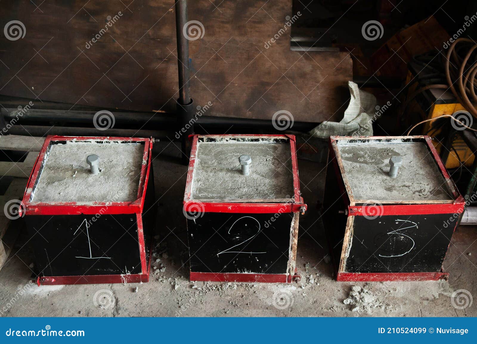 Steel Bolt in Concrete Block for Strength Testing Stock Image - Image ...