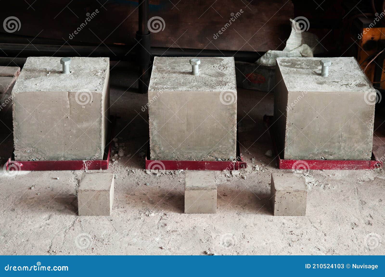 Steel Bolt in Concrete Block for Strength Testing Stock Image - Image ...
