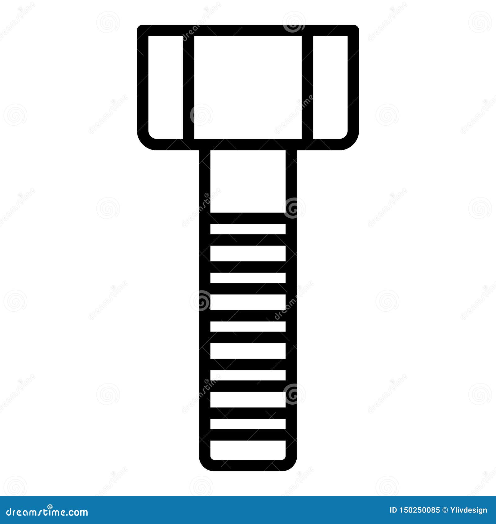 Steel Bolt Icon, Outline Style Stock Vector - Illustration of head ...