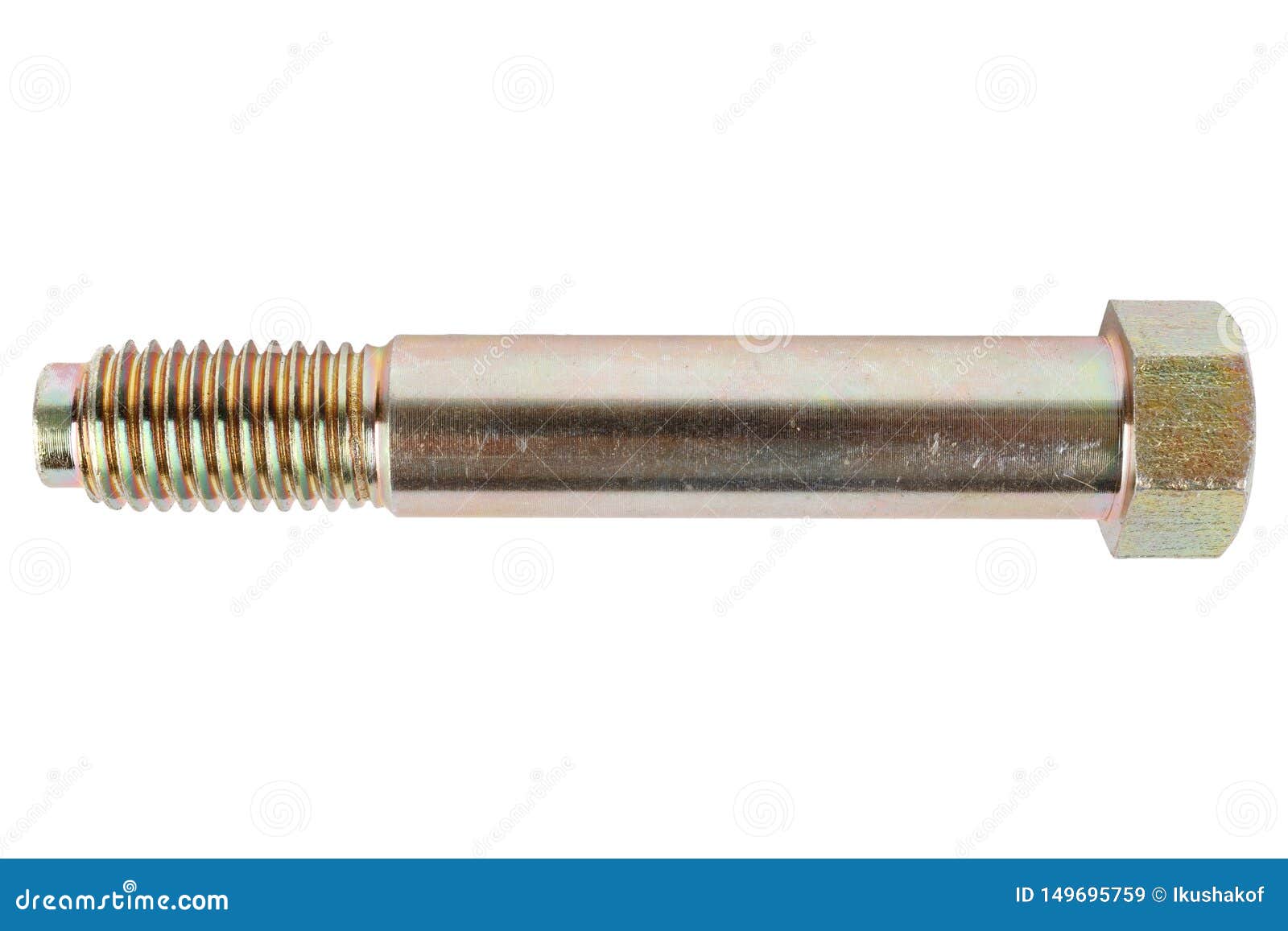 Steel Bolt on a White Background Stock Image - Image of chrome, closeup ...