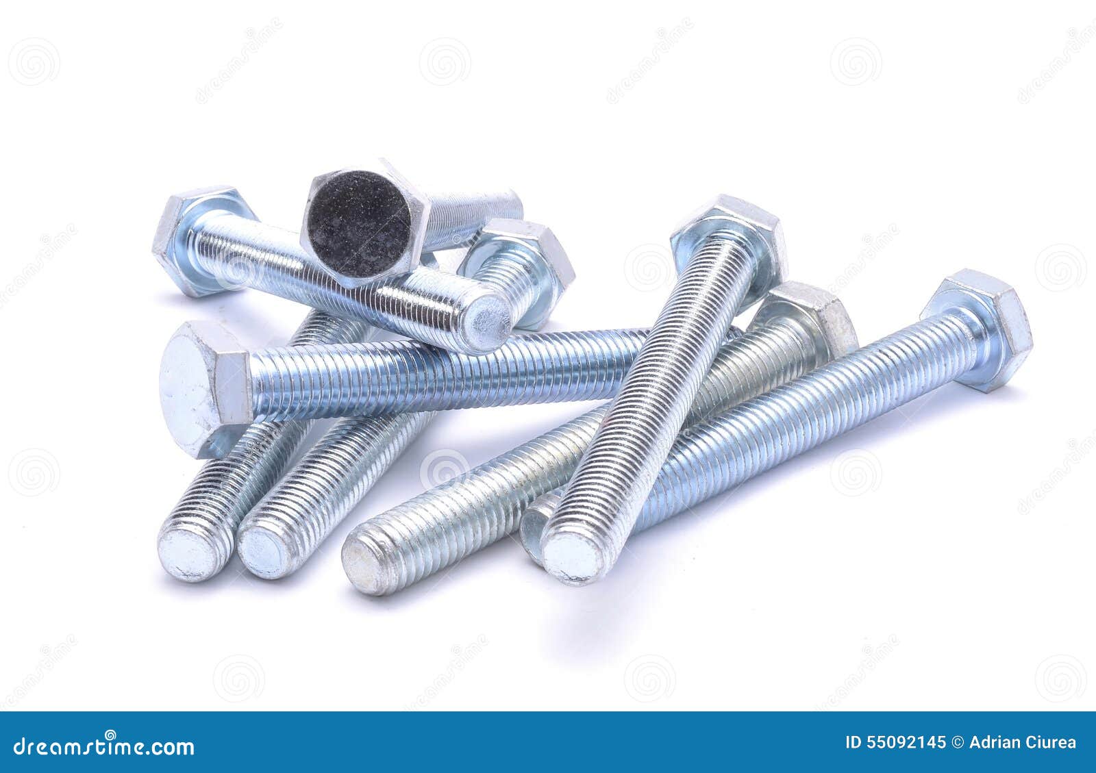 Steel bolts isolated stock image. Image of construction - 55092145