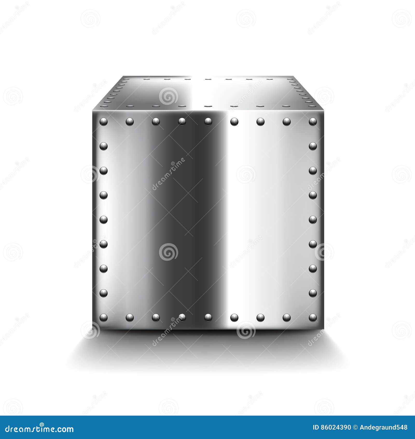 Steel Box Isolated on White Vector Stock Vector - Illustration of ...