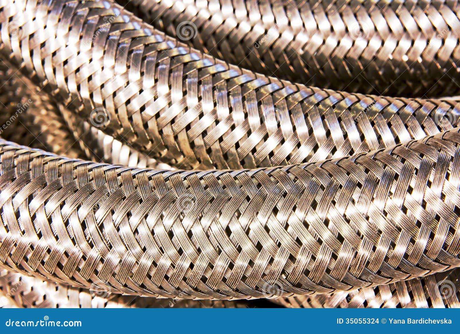 Steel braiding closeup. stock photo. Image of braid, stainless - 35055324