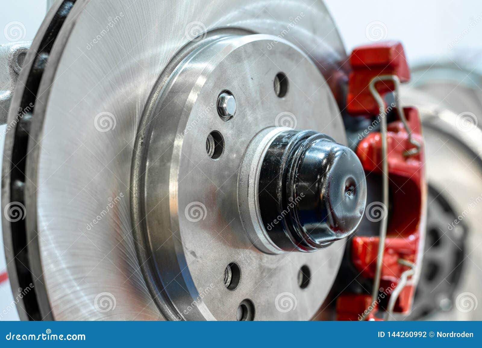 Steel Brake Disc Complete with Brake Pads. Stock Photo - Image of brake ...