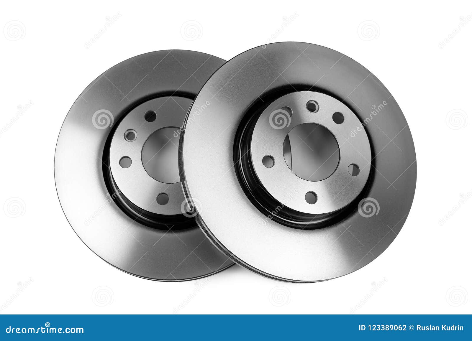 Steel Brake Discs, Complete Set. Isolate on White Stock Photo - Image ...