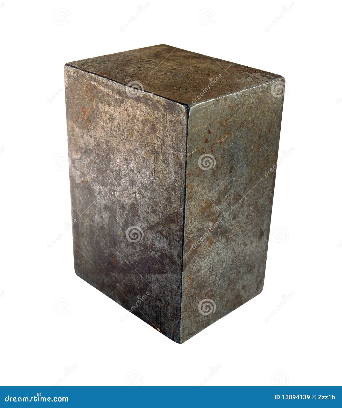 Steel brick isolated stock image. Image of scratched - 13894139