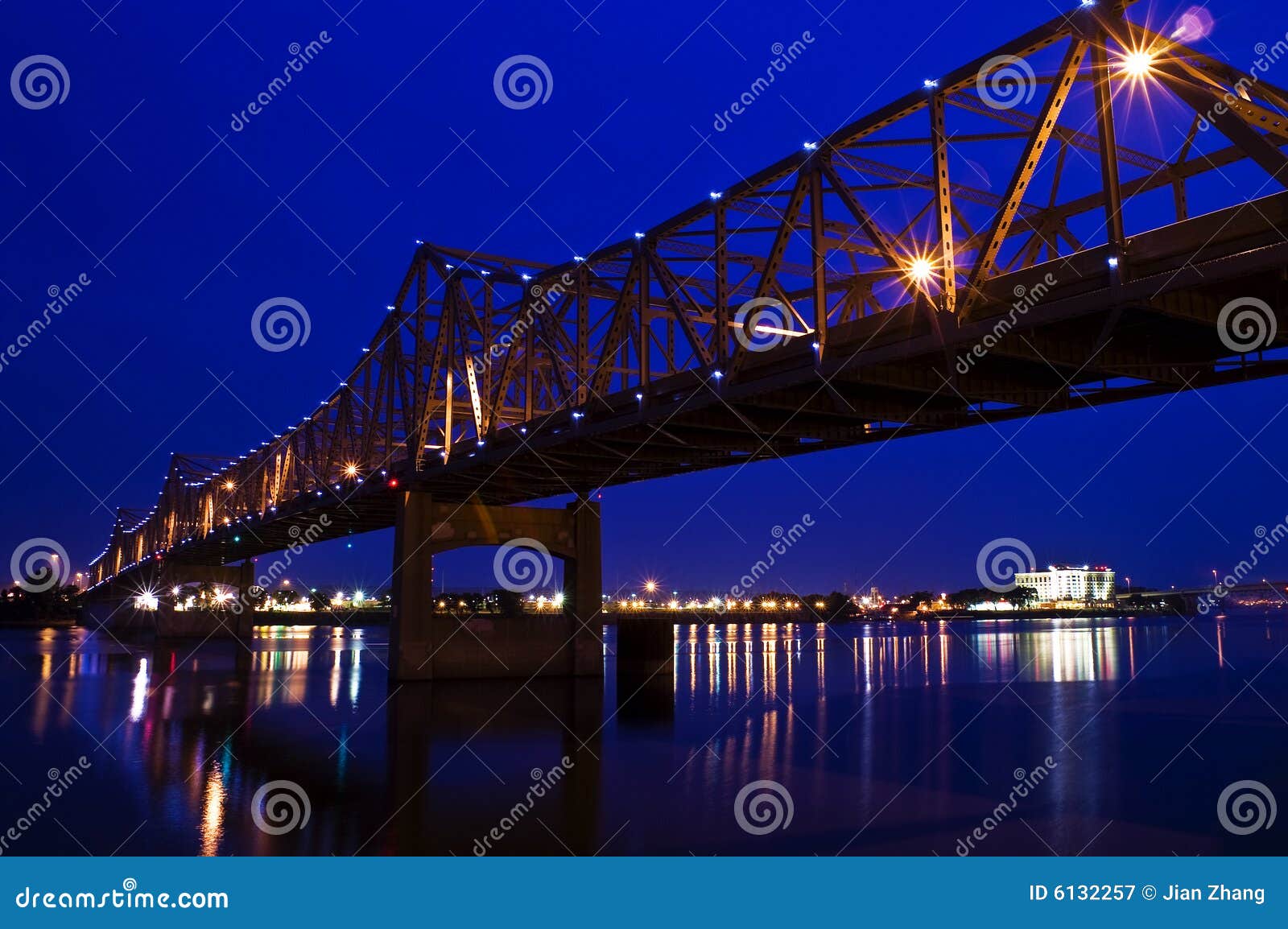 Steel Bridge stock image. Image of splendid, steel, night - 6132257