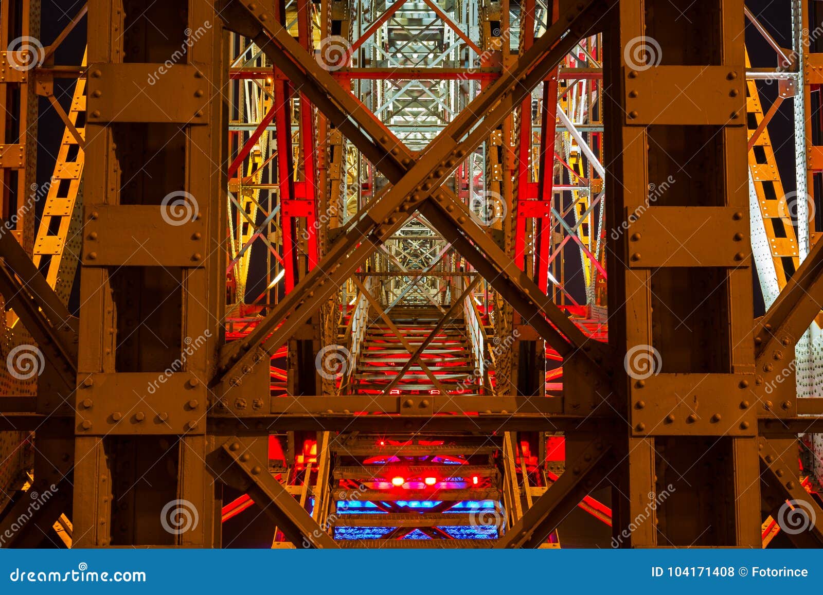 Steel bridge construction stock photo. Image of construction - 104171408
