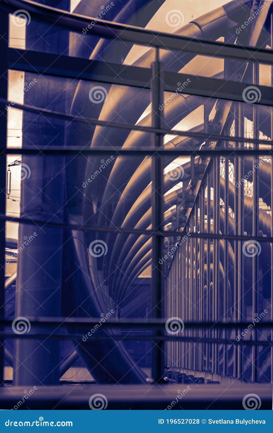 Steel Bridge Dark Blue Geometric Abstract Built Structure Stock Photo ...