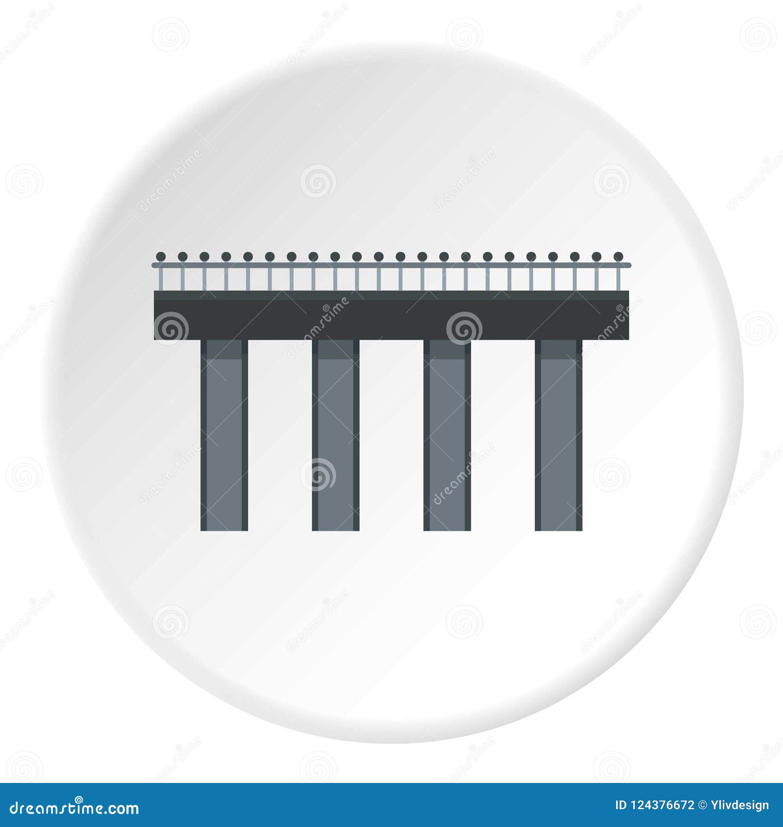 Steel Bridge Icon, Flat Style Stock Illustration - Illustration of arch ...
