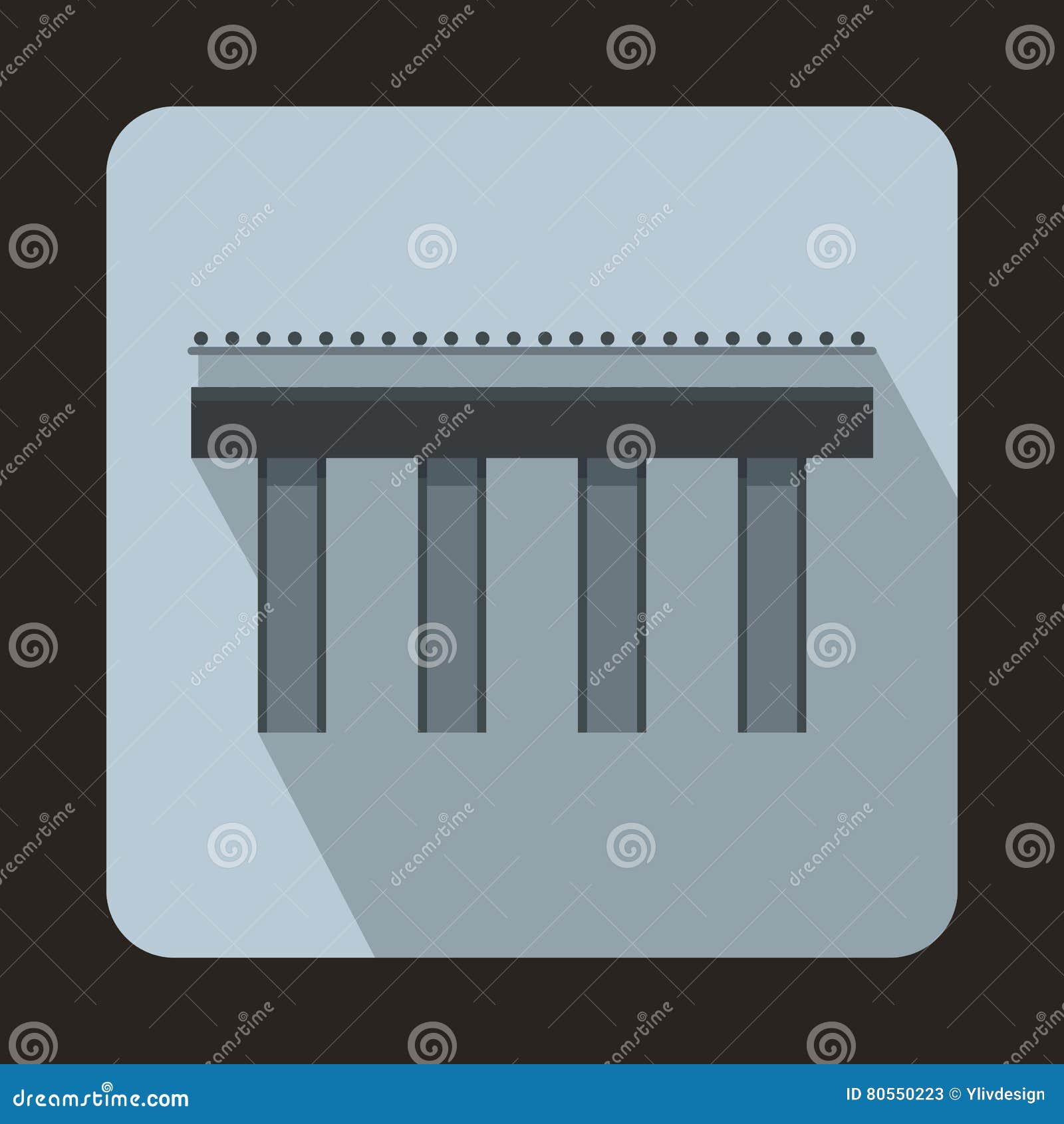 Steel Bridge Icon, Flat Style Stock Vector - Illustration of river ...