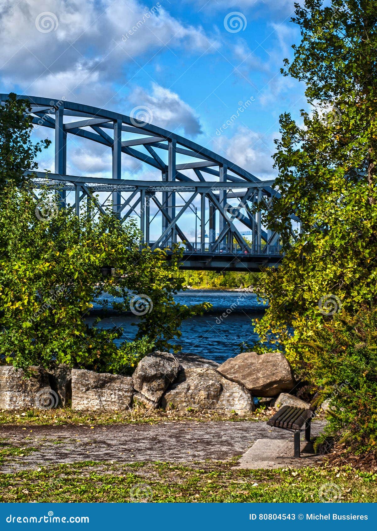 Steel bridge stock image. Image of background, blue, fence - 80804543