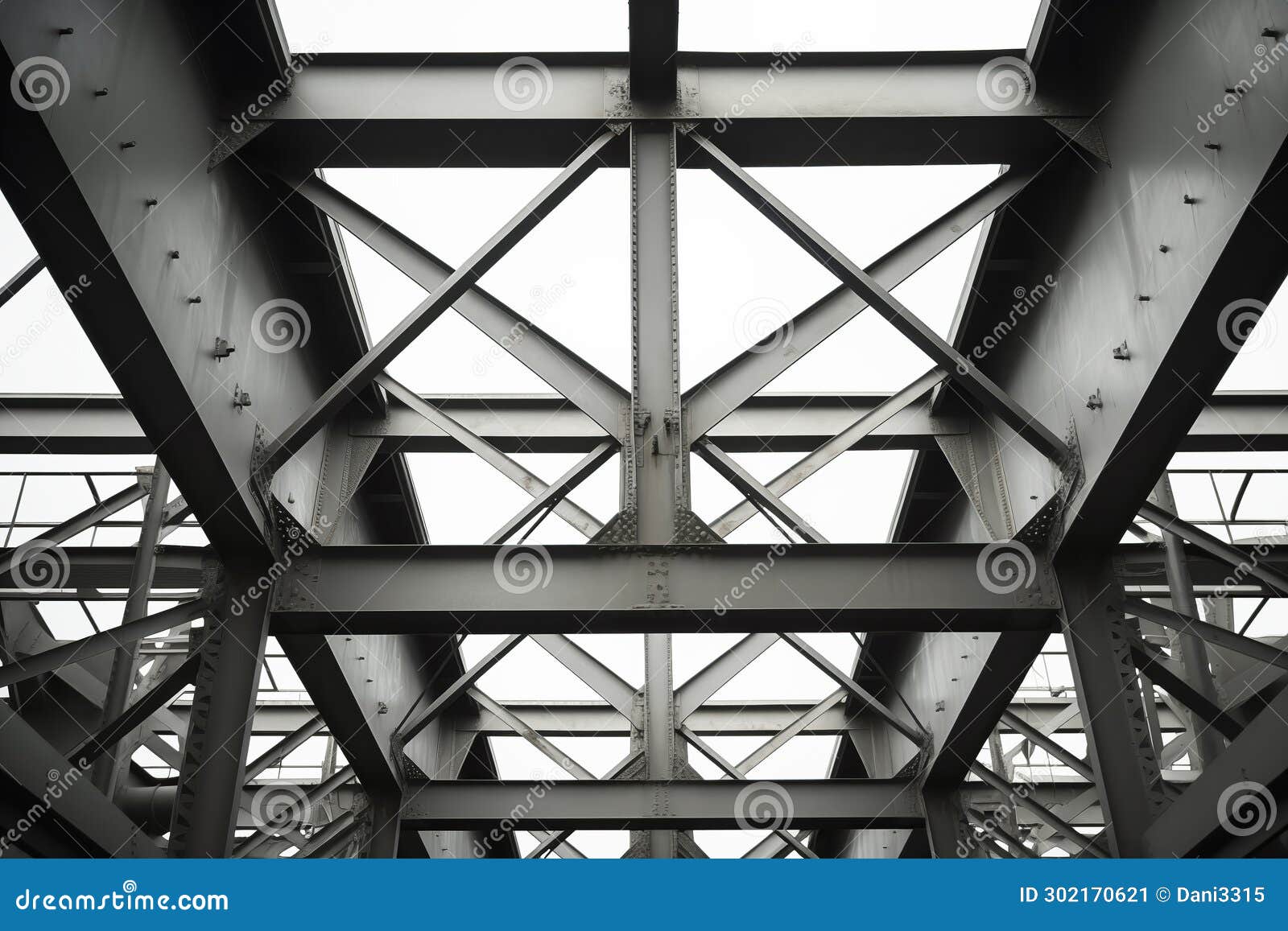 Steel Bridge Structure Close-up Stock Illustration - Illustration of ...