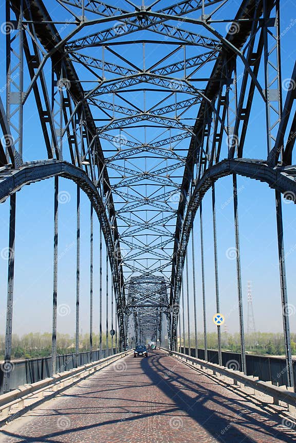 Steel Bridge Superstructure Stock Image - Image of crossing ...