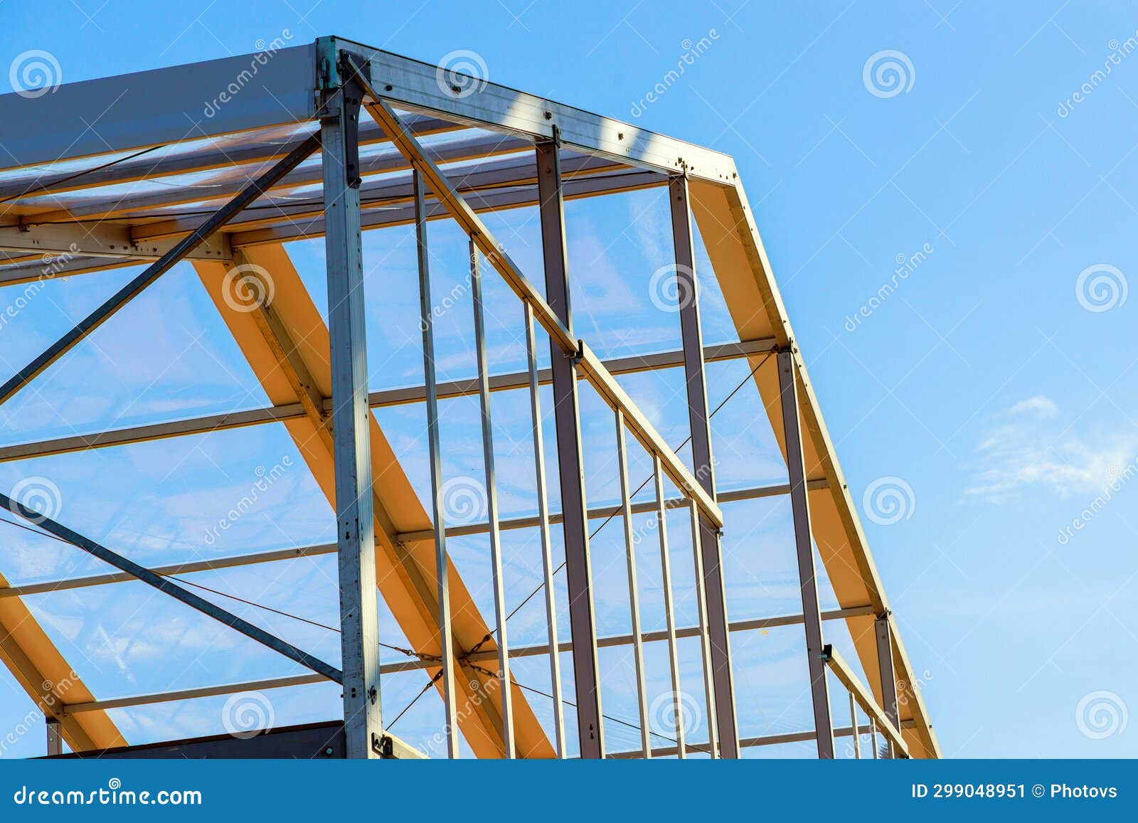 A Steel Building Framework Frame Beams Under Construction for an ...