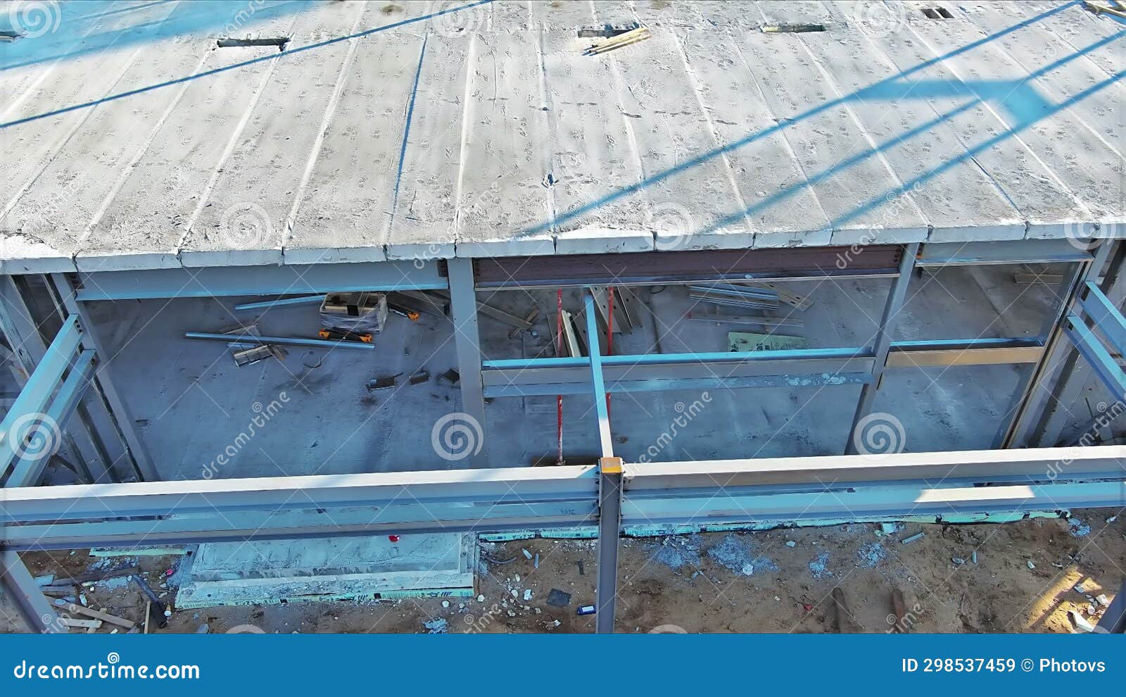A Steel Building Framework Frame Beams Under Construction for an ...