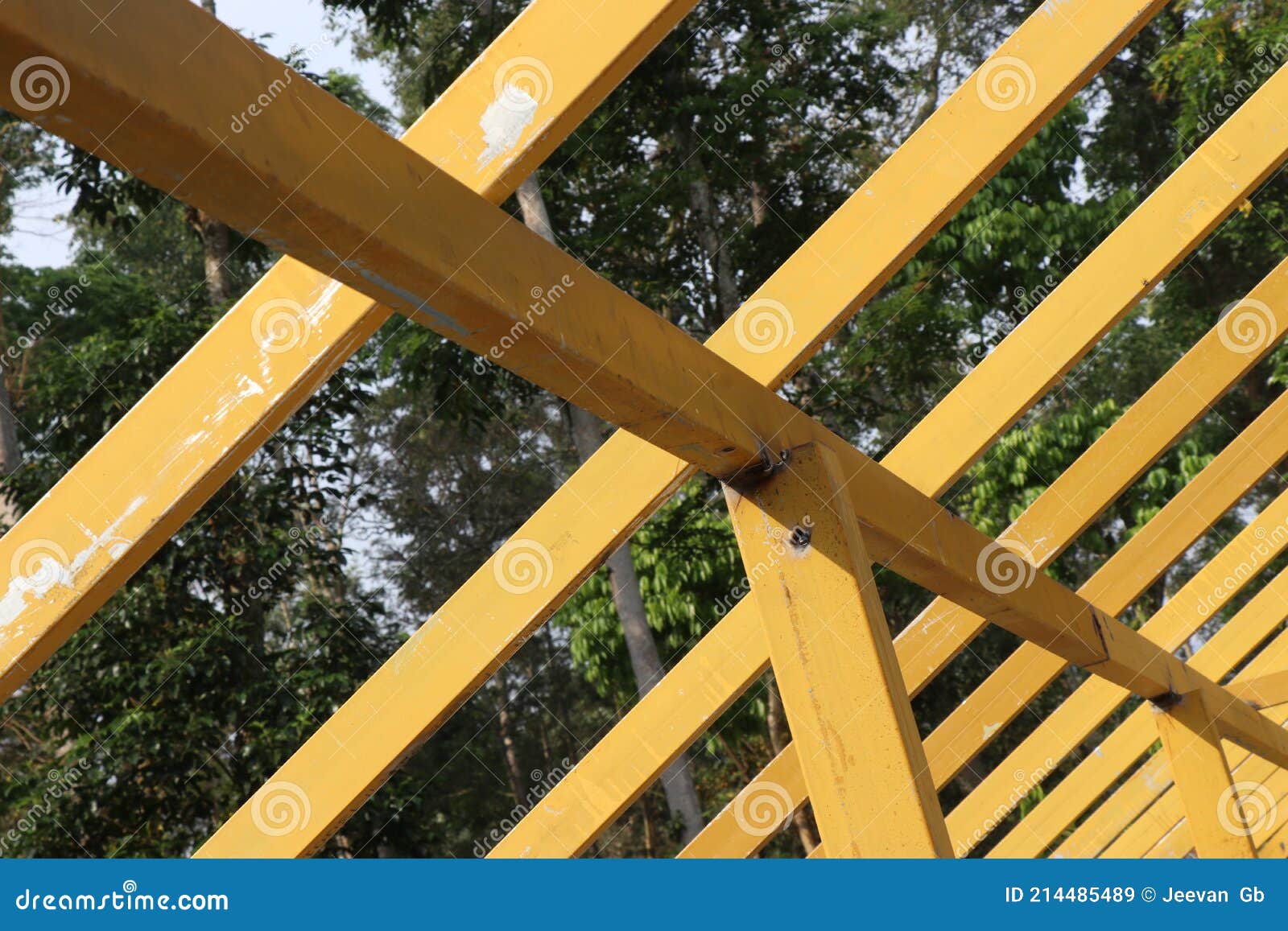 Steel Building Structure Made By Welding Square Steel Tubes In A ...