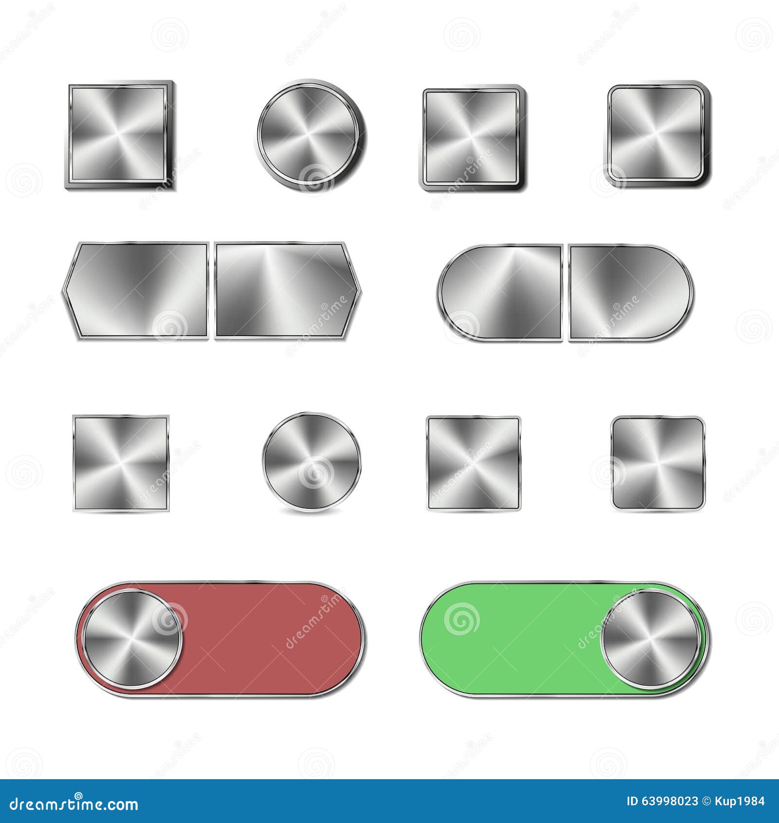Steel Button, Vector Illustration. Stock Vector - Illustration of sign ...