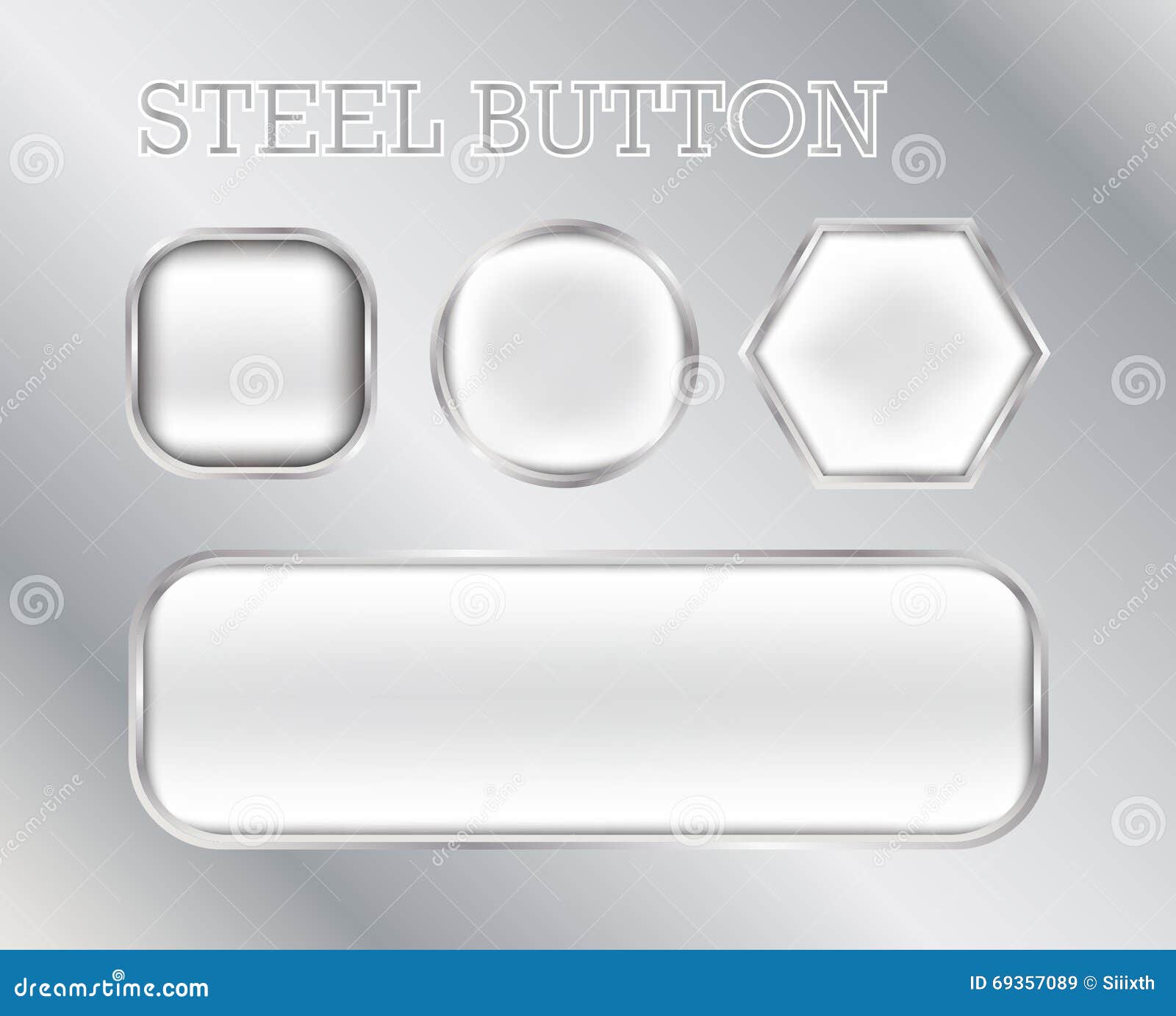 Steel Buttons stock vector. Illustration of shiny, light - 69357089