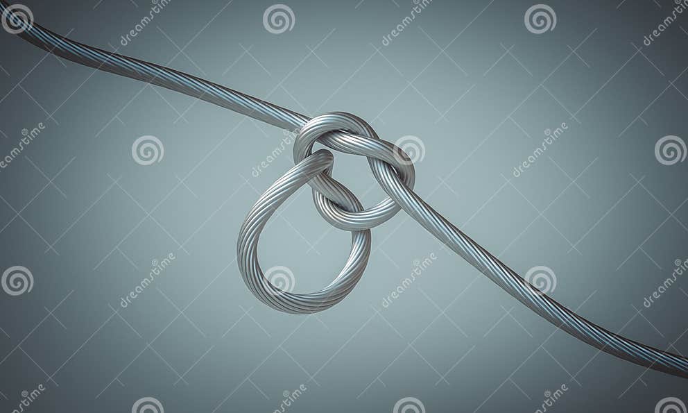 Steel Cable Forming a Knot on Gradient Background Stock Illustration ...