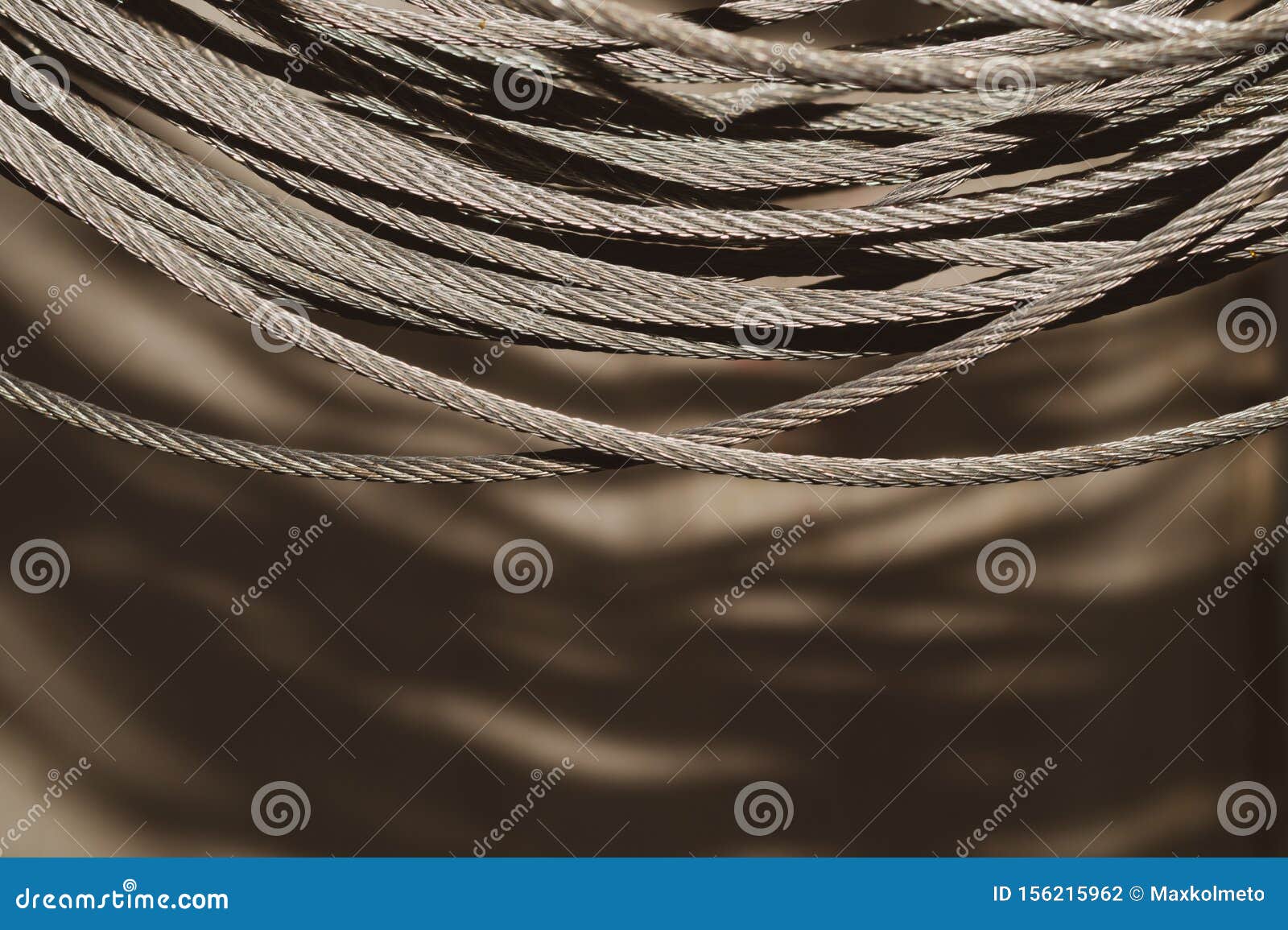 Steel Cable. Hank of Metal Rope Close Up Stock Photo - Image of wire ...