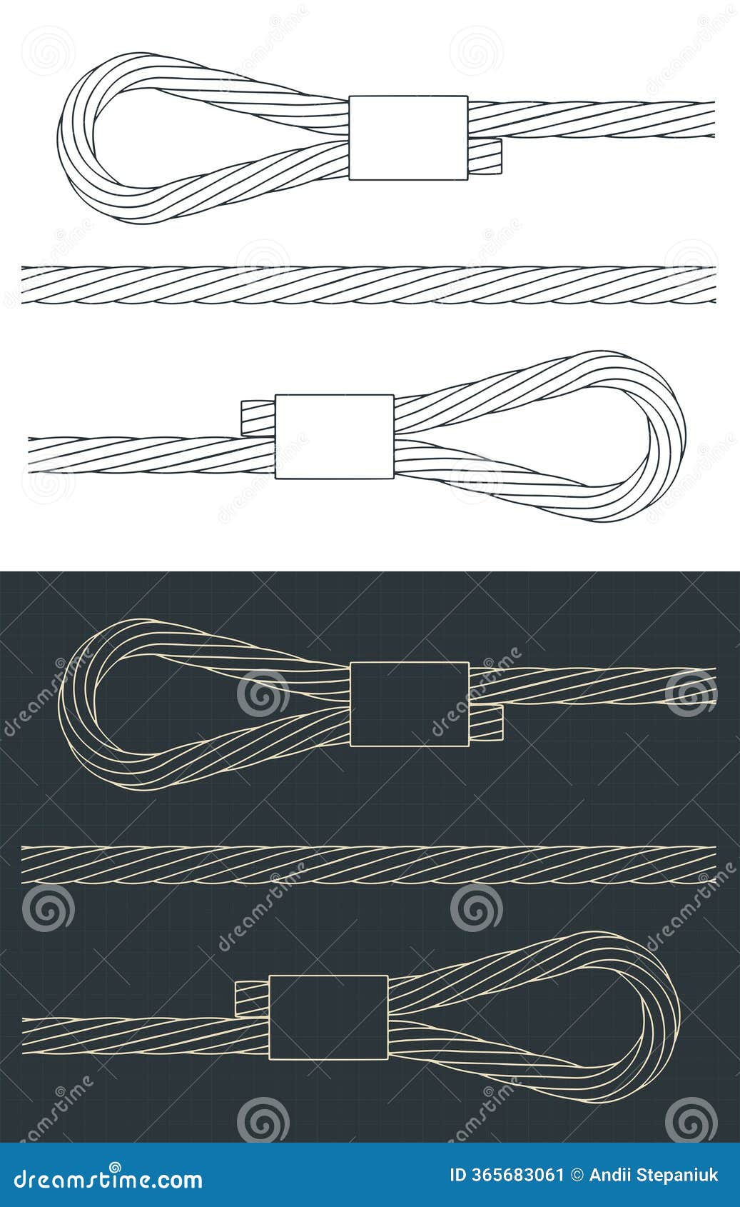 Steel Cable Unraveling, Exposing Individual Strands On Gradient ...
