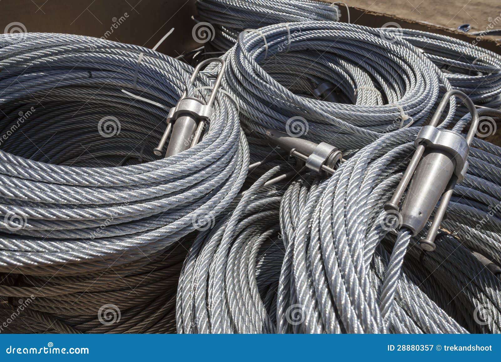 Steel Cable Rolls stock image. Image of material, cable - 28880357