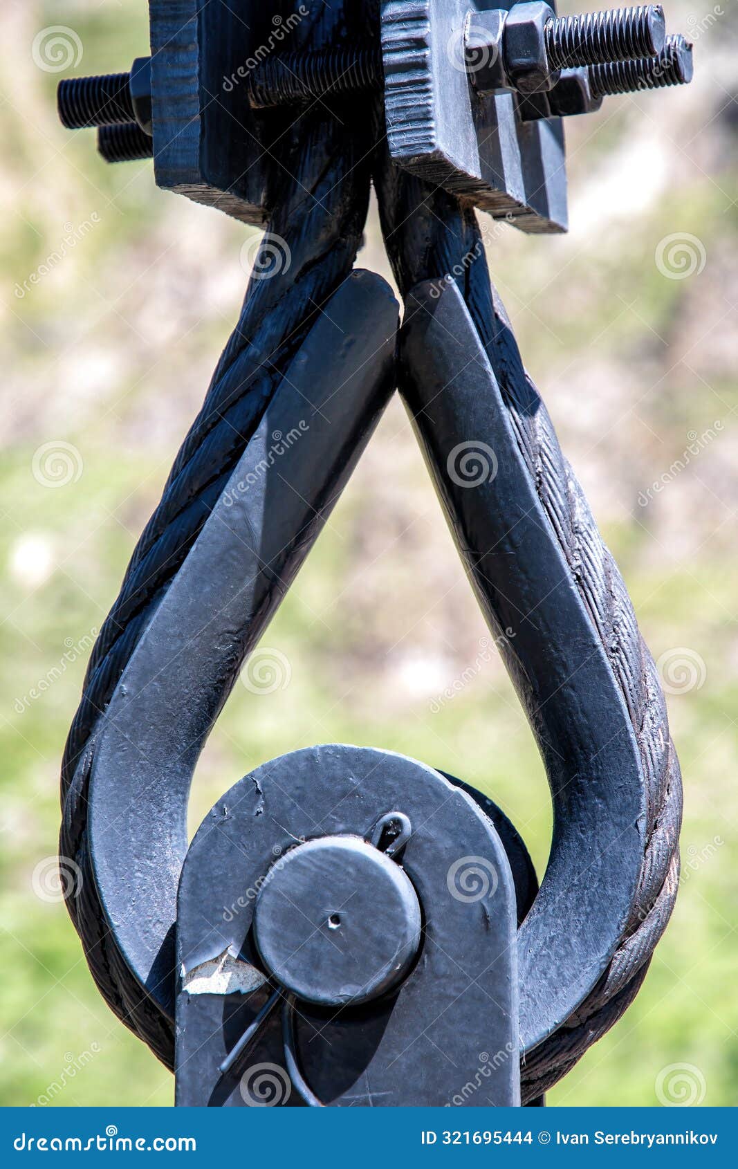 Steel Cable and Rope Fastening System with Iron Loop and Hook Stock ...