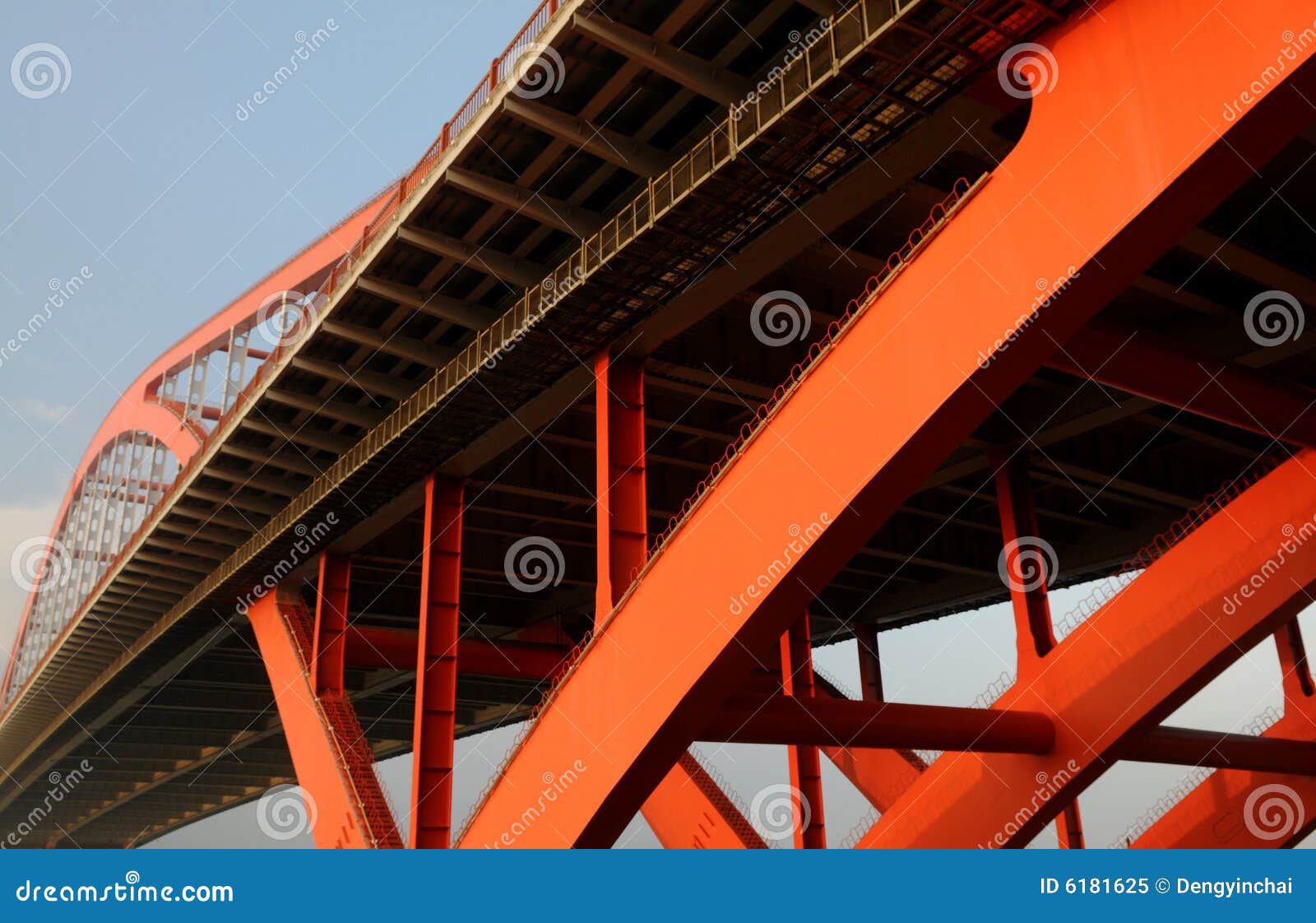 Steel cable stayed bridge stock image. Image of orange - 6181625