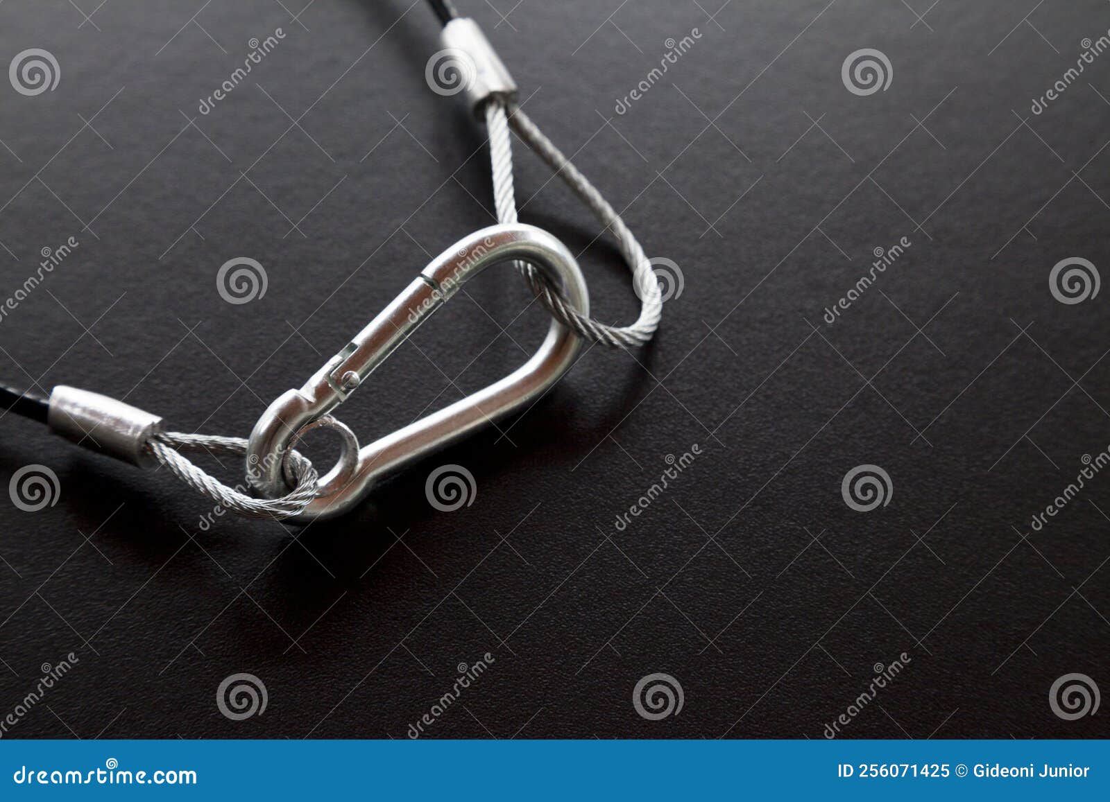 Steel Cable on Top of a Black Table with Space for Text Stock Image ...