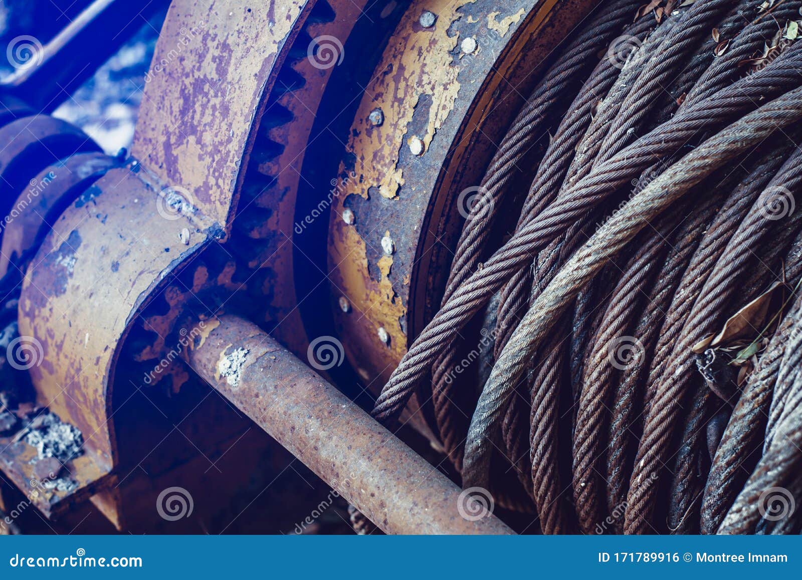 Steel Cable Wire Metal Rope Stock Photo - Image of corrosion, pulley ...