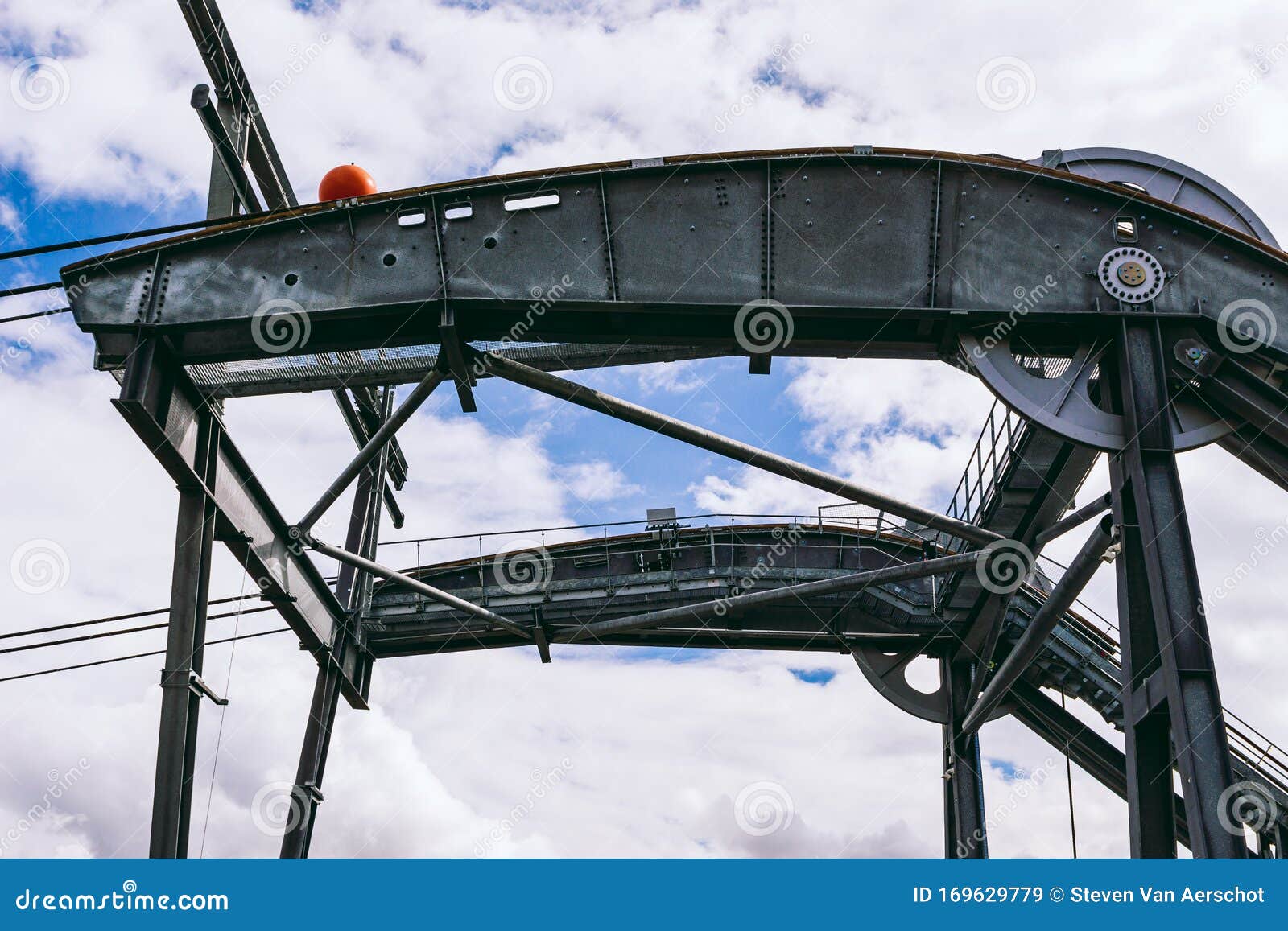 Steel Cableway Construction Stock Image - Image of lift, construction ...