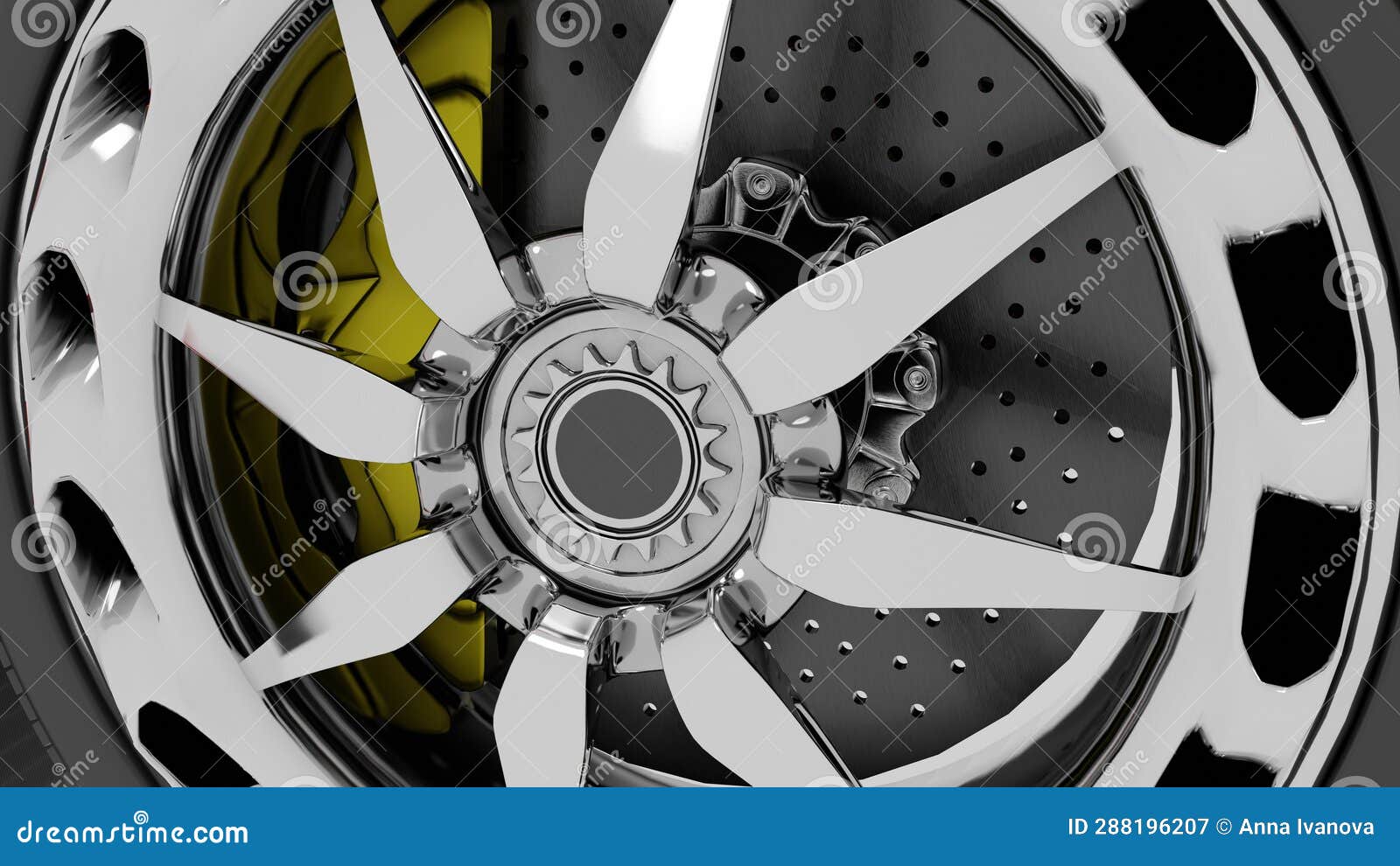 Steel Car Disc on Wheel, Disc Brakes. Cast Disc of Car Stock ...