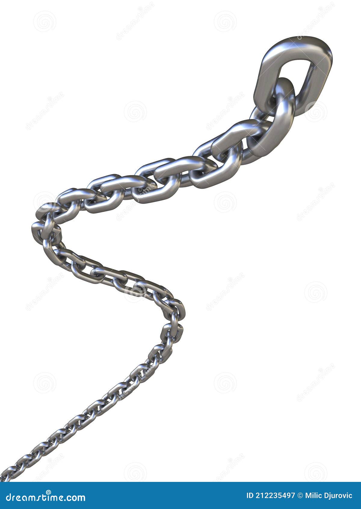 Steel chain 3D stock illustration. Illustration of isolated - 212235497