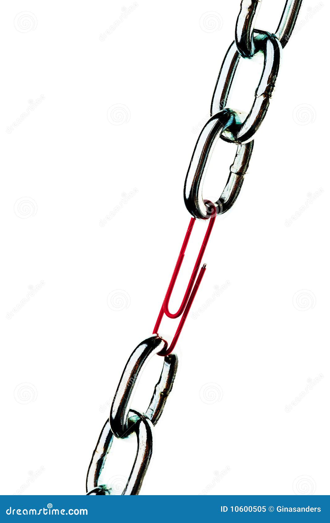 Steel Chain is Held Together a Paper Clip Stock Image - Image of ...