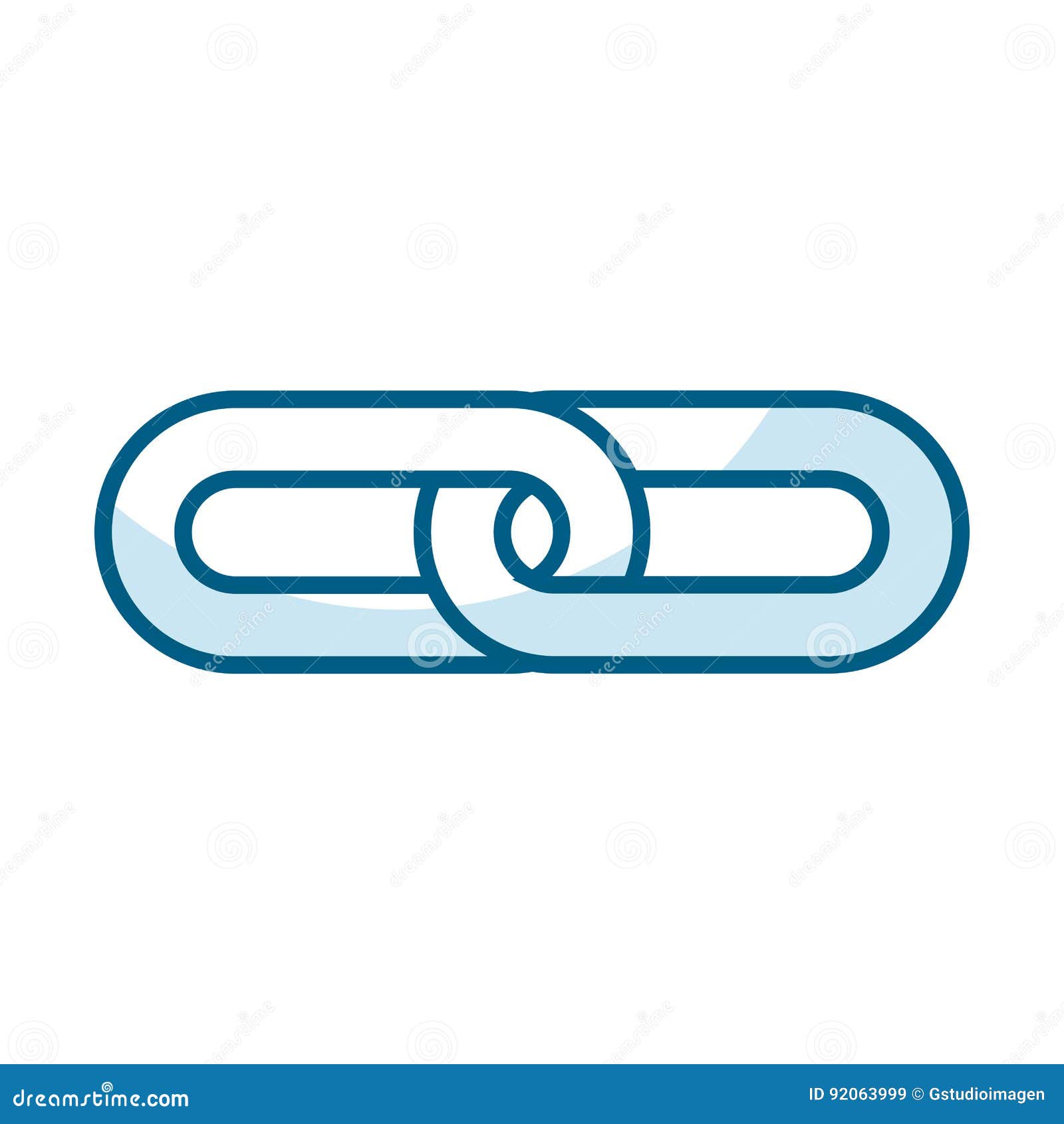 Steel chain isolated icon stock vector. Illustration of shape - 92063999