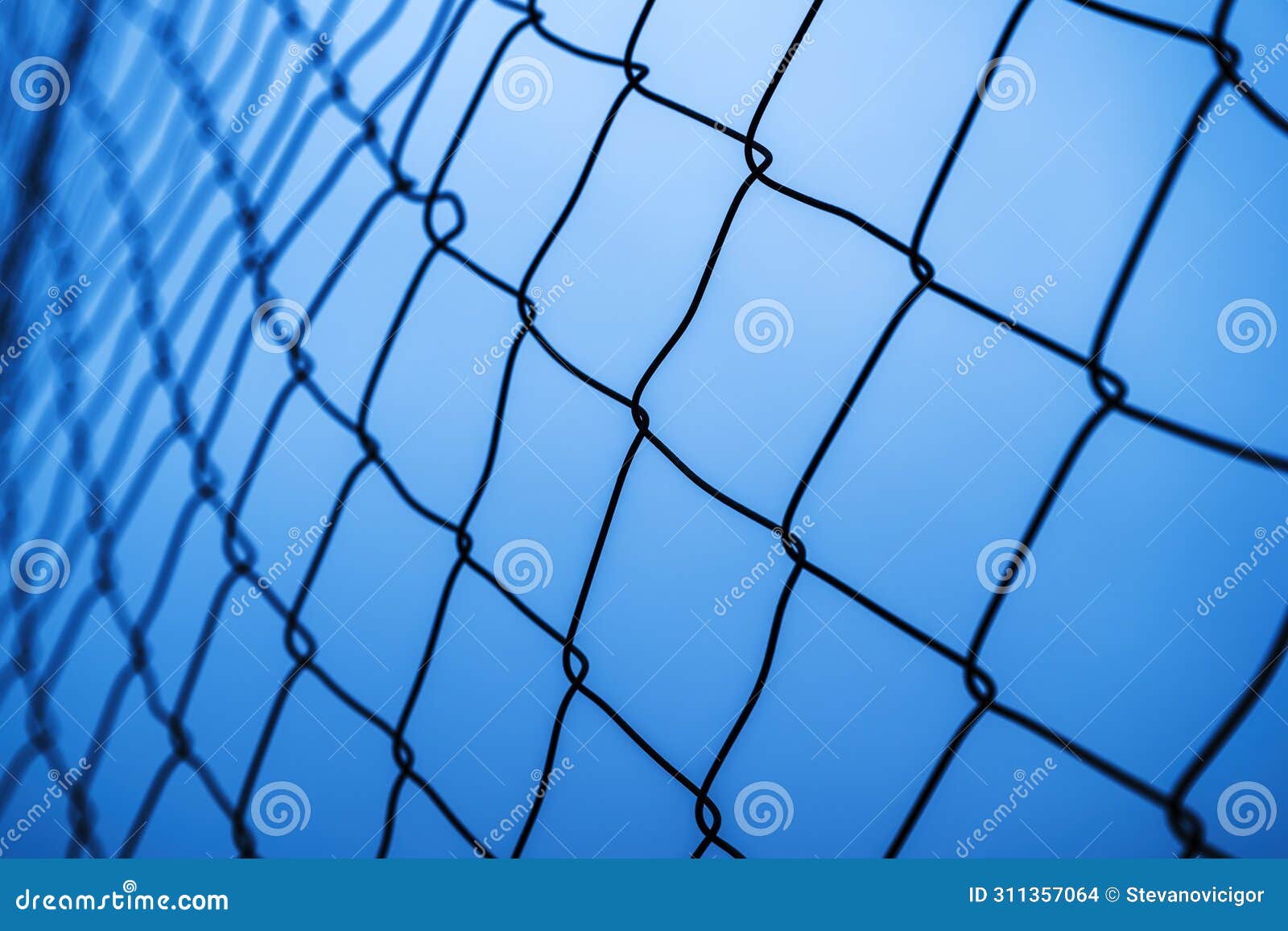 Steel Chain Link Fence As Border and Obstacle Stock Photo - Image of ...