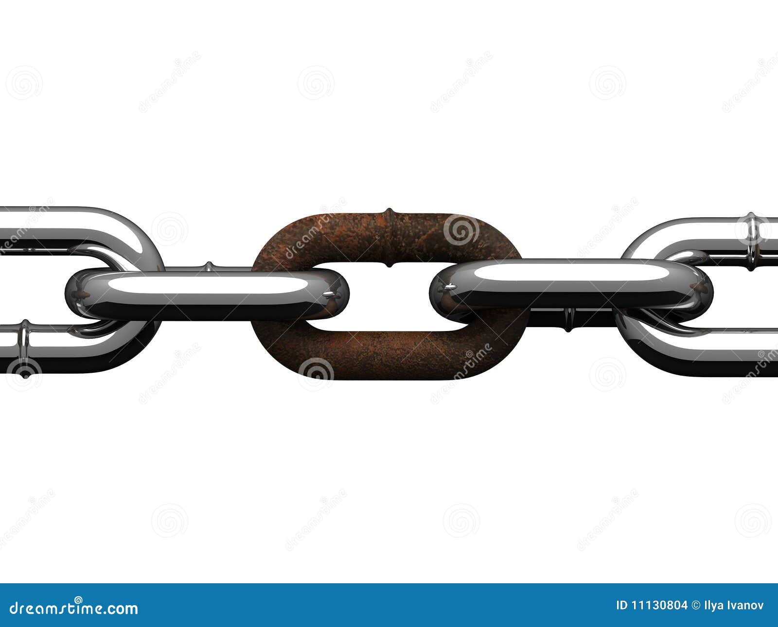 Steel Chain with Rusty Section Stock Illustration - Illustration of ...