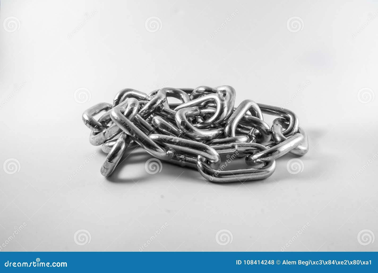 Steel Chain on White Background Stock Photo - Image of group, paper ...