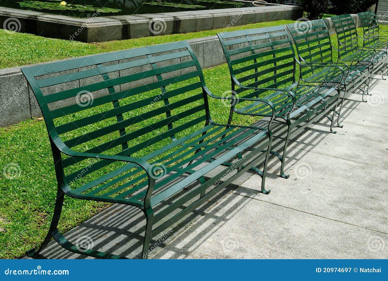 Steel chair in park stock image. Image of green, steel - 20974697