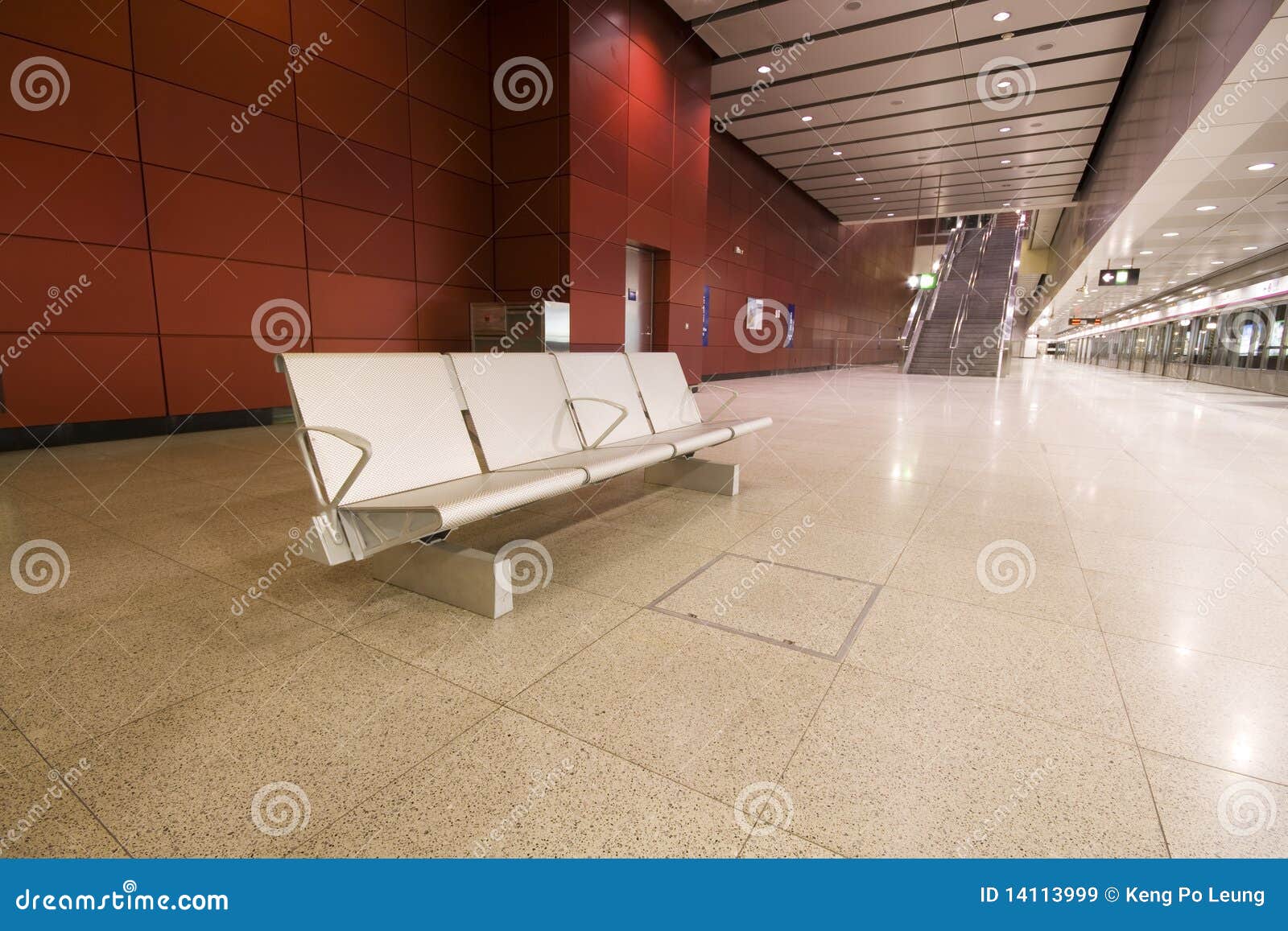 Steel Chair in Train Station Stock Image - Image of interior, city ...