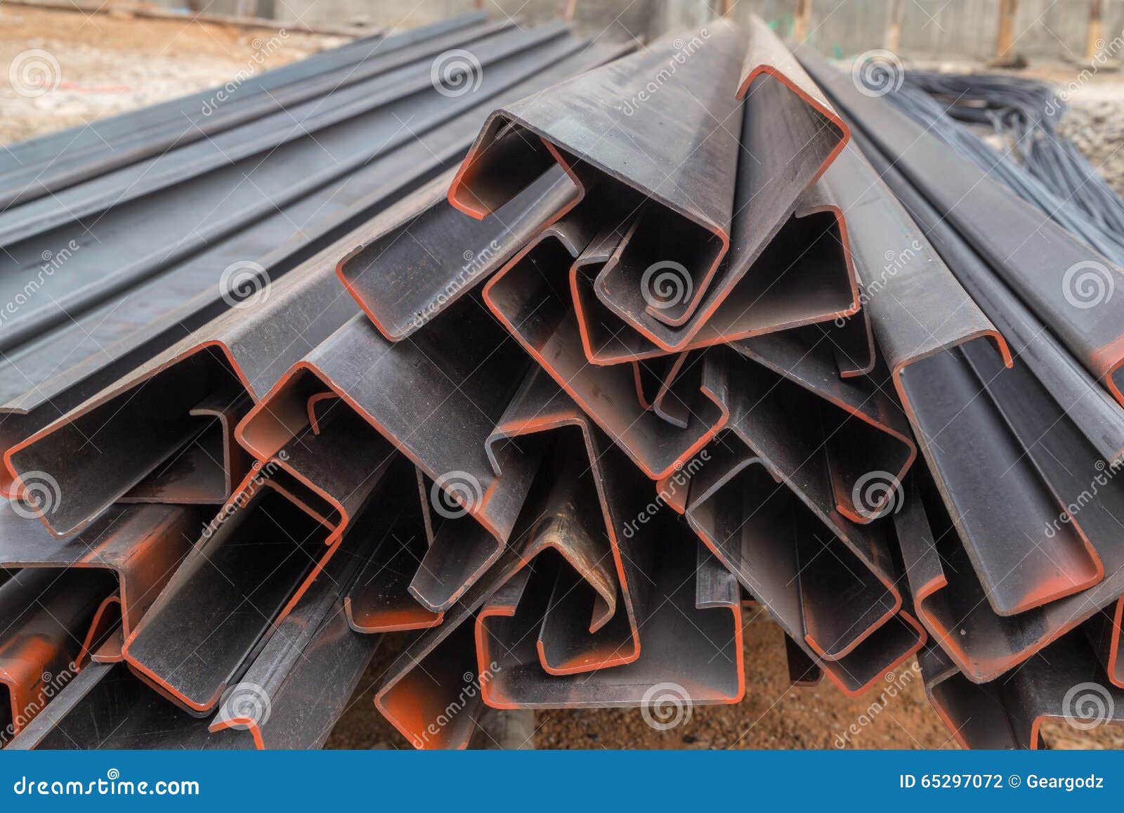 Steel Channel (steel C Chanel) Stock Photo - Image of structure, pile ...