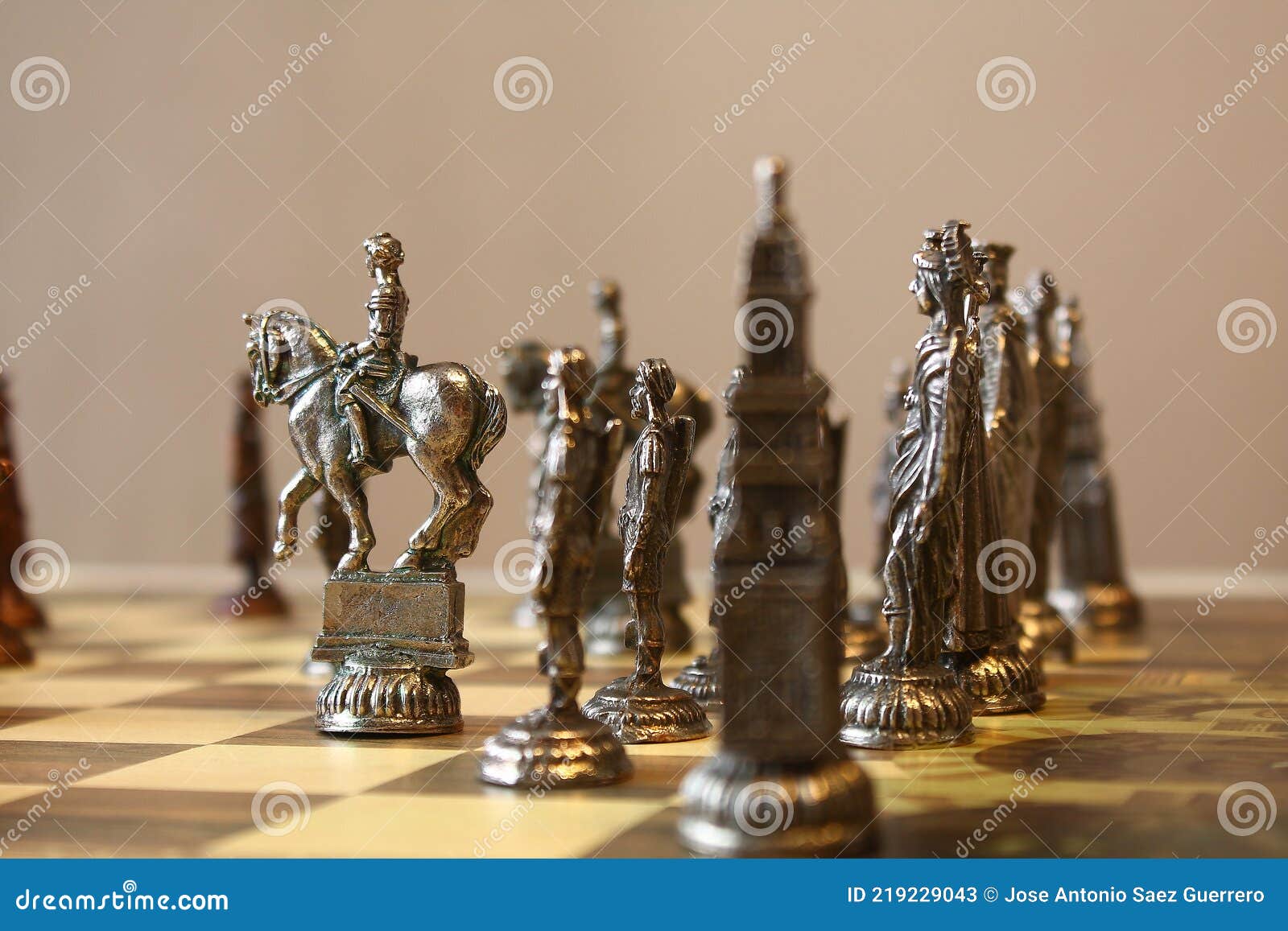 Steel Chess Pieces on Board Stock Image - Image of board, clothing ...