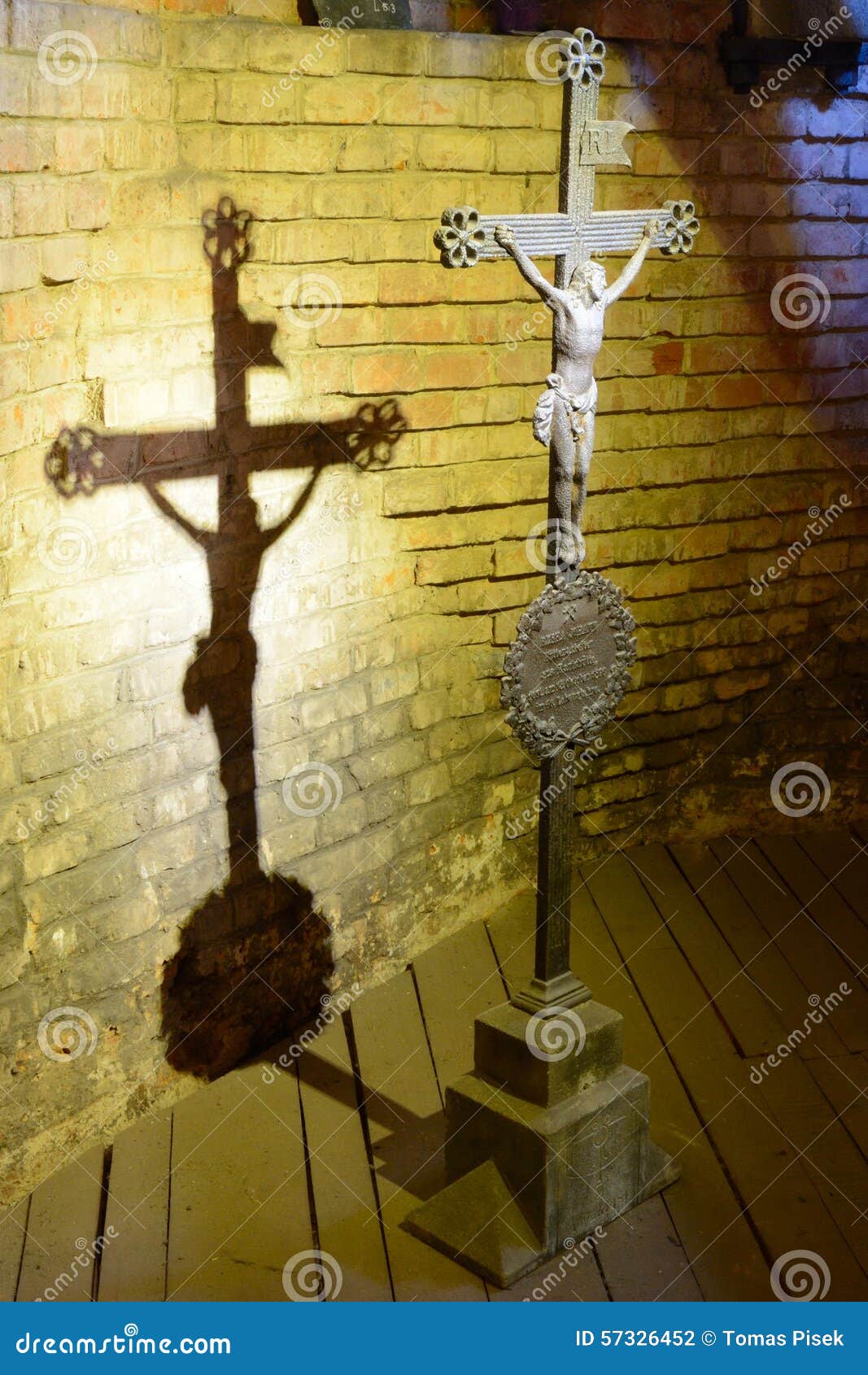 Steel Christian cross stock photo. Image of steel, floor - 57326452