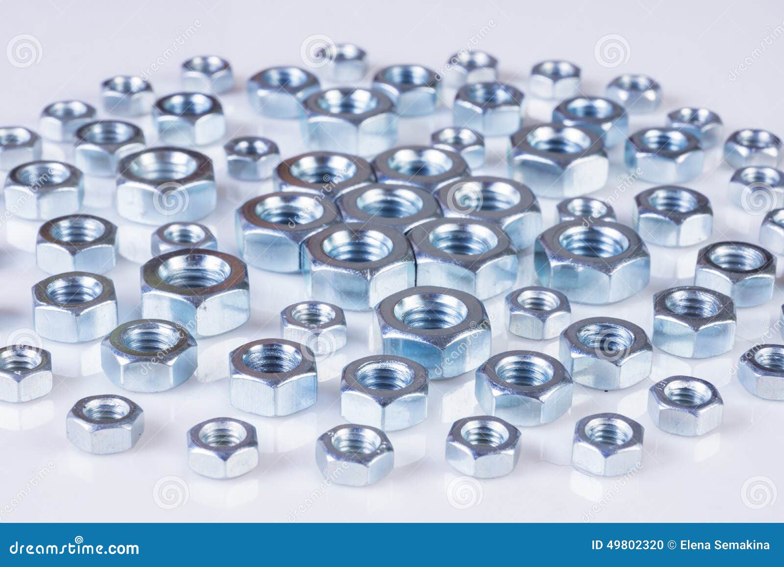 Steel chromeplated nuts stock photo. Image of metal, machine - 49802320