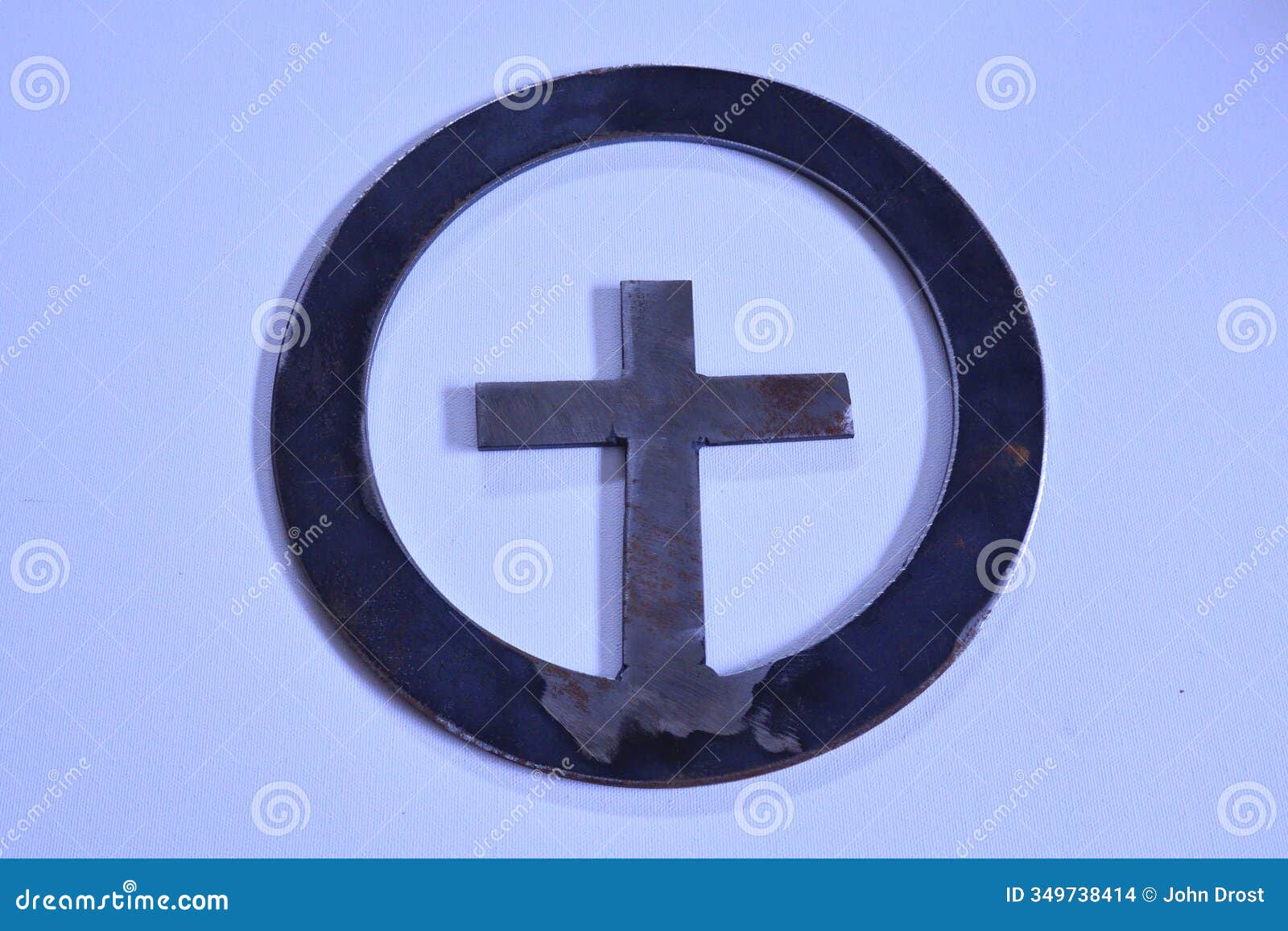 A Steel Circle with a Cross in the Center. Stock Photo - Image of logo ...