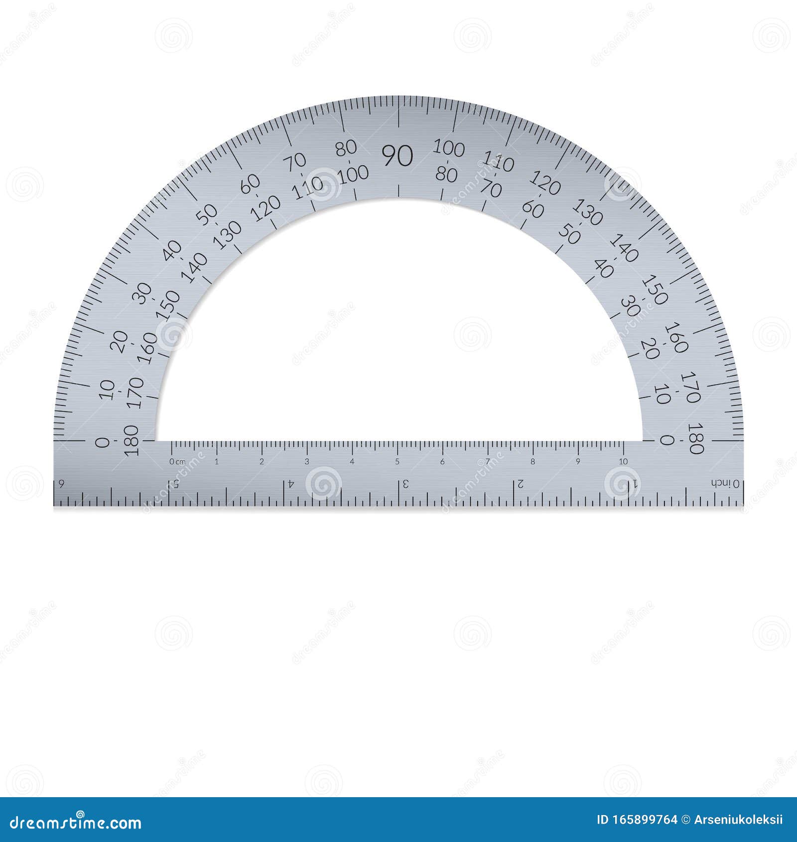Metal Protractor. Geometry Equipment. Realistic Angle Measurement ...